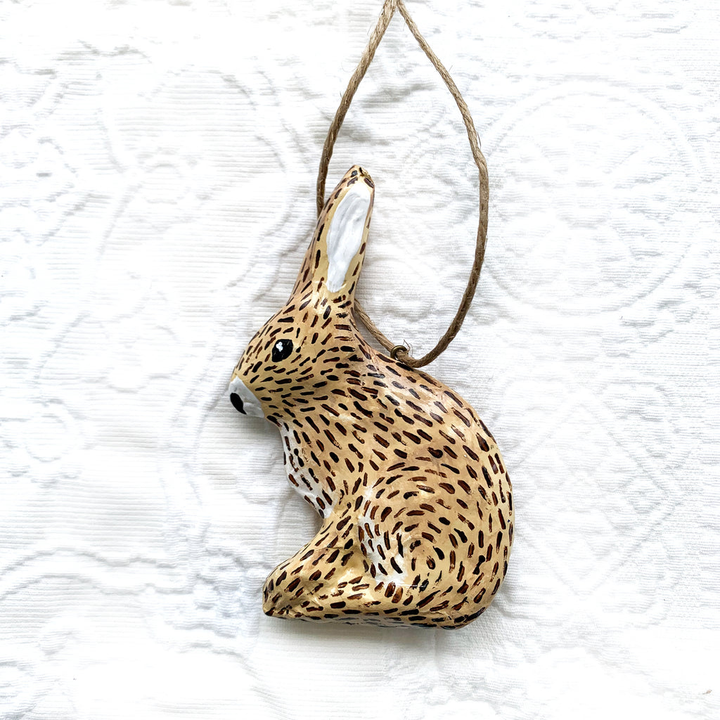 Hare hand painted rabbit Christmas Ornament – Land of Rhi